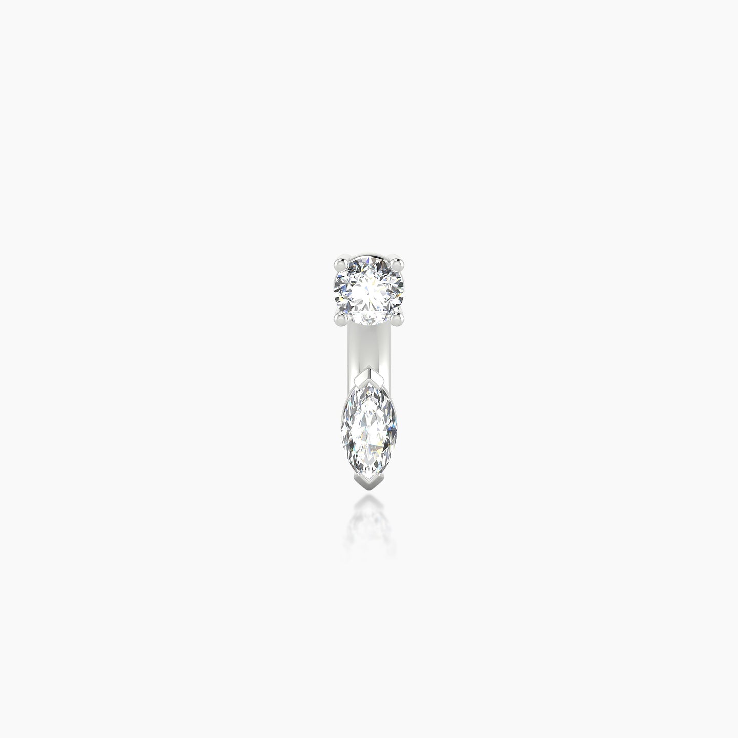 Nut | Marquise Diamond Navel Piercing - MADAJ Piercings