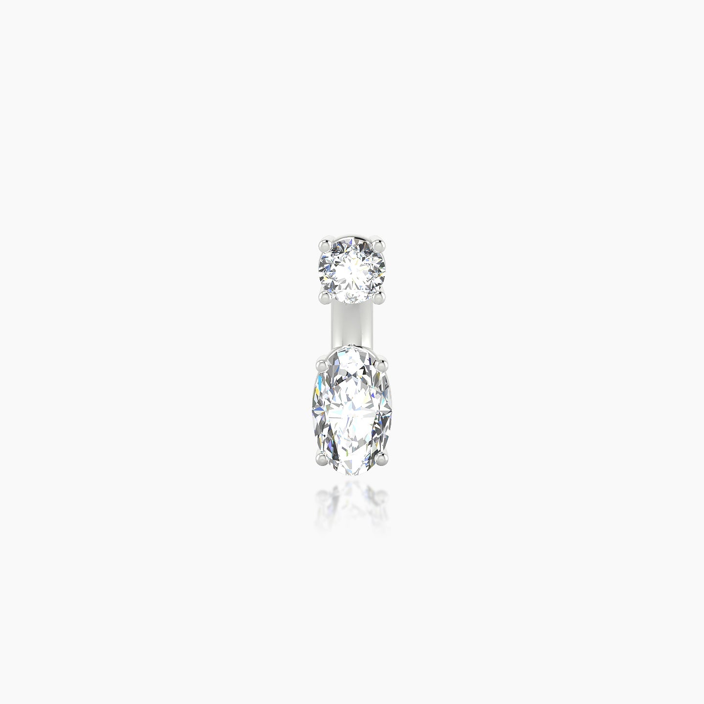 Nut | Oval Diamond Navel Piercing - MADAJ Piercings